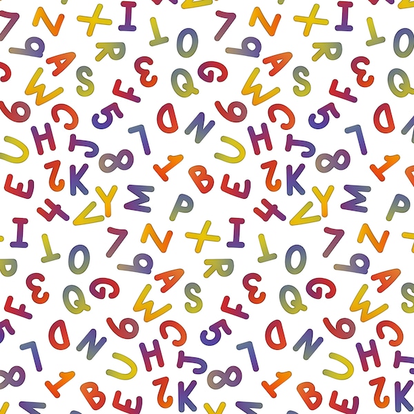 Alphabet Fabric - Etsy