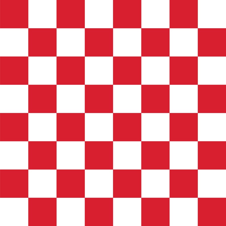 Red and White Checker Fabric, Checkboard Fabric, Fabric by the Yard ...