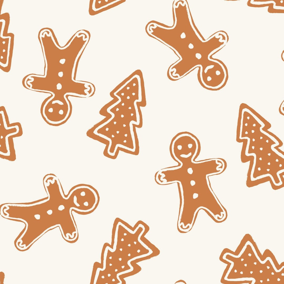 Gingerbread Cookie Fabric, Christmas Fabric, Hufton Studio, Fabric by ...