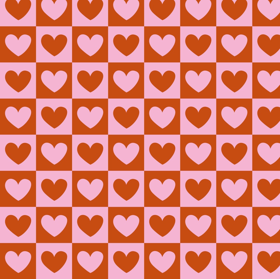 Pink and Red Checkerboard Fabric, Valentine's Day Fabric, Fabric by the ...