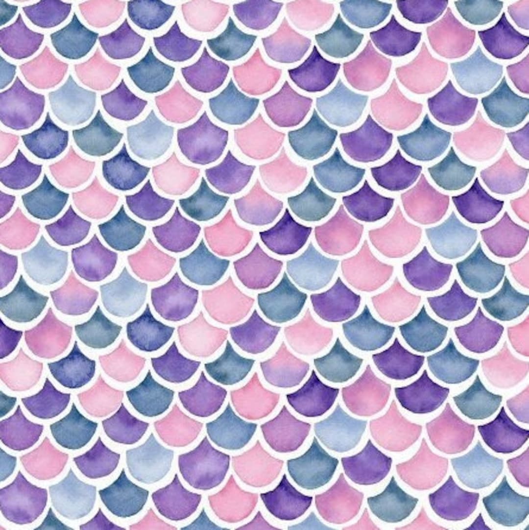Mermaid Scale Fabric, Purple Mermaid Fabric, Fabric by the Yard, Swim ...