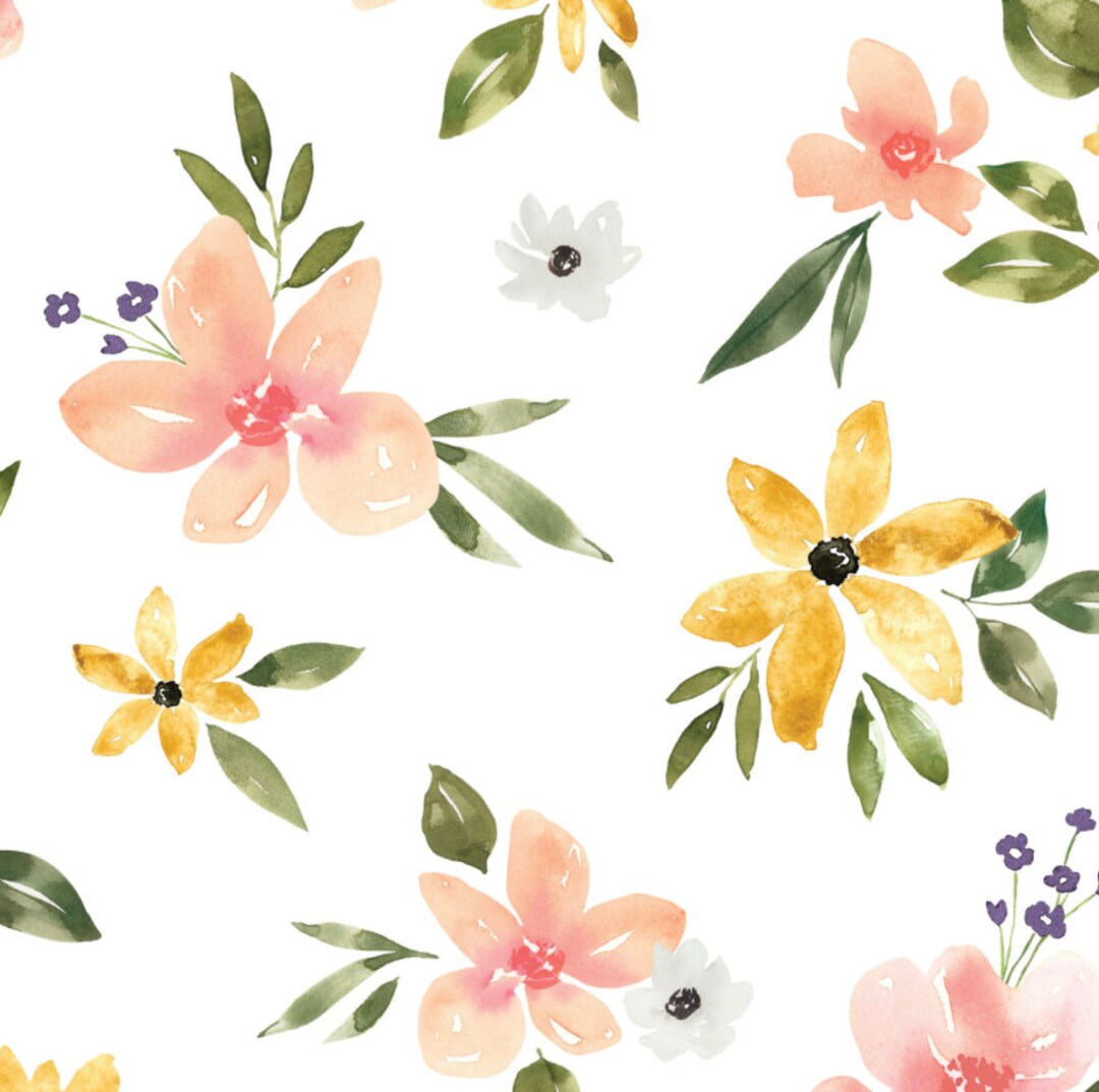 Spring Floral Fabric, Fabric by the Yard, Easter Floral, Cate & Rainn ...