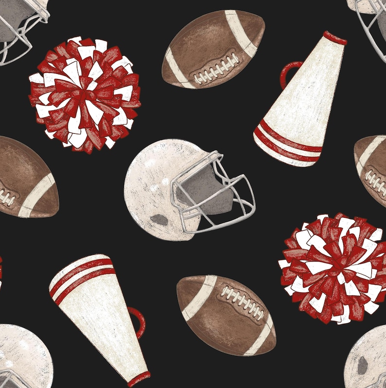 Red Cheerleading Fabric, Football Cheer Fabric, Fabric by the Yard ...