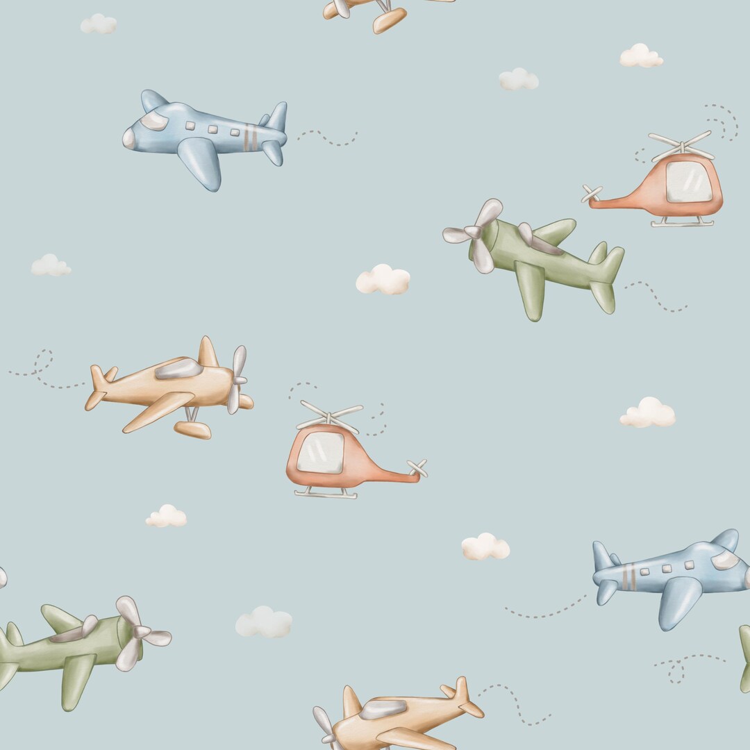 Blue Airplane Fabric, Baby Toddler Fabric, Fabric by the Yard, Autumn ...