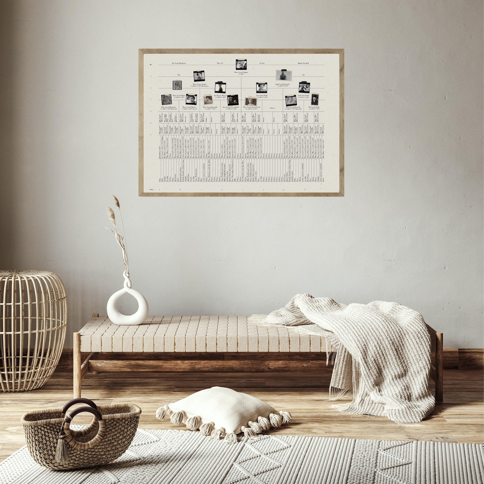 7 Generation Family Tree Poster Template for Canva, Ancestry Chart ...