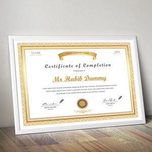 Certificate of Completion Template Word Editable, Certificate of ...