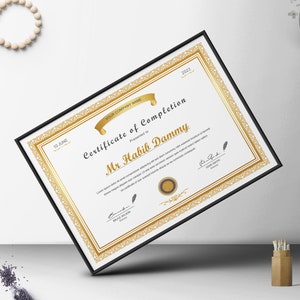 Certificate of Completion Template Word Editable, Certificate of ...