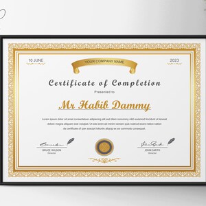 Certificate of Completion Template Word Editable, Certificate of ...