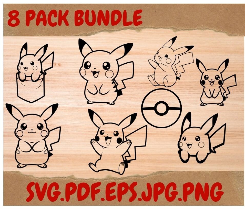 Pikachu Svg|pokemon Svg|pikachu Illustrator|pikachu Png|pocket Pikachu ...
