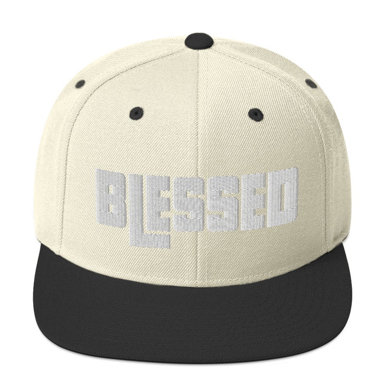 Blessed Snapback White 3d Puff Embroidered Christian Hat - Etsy