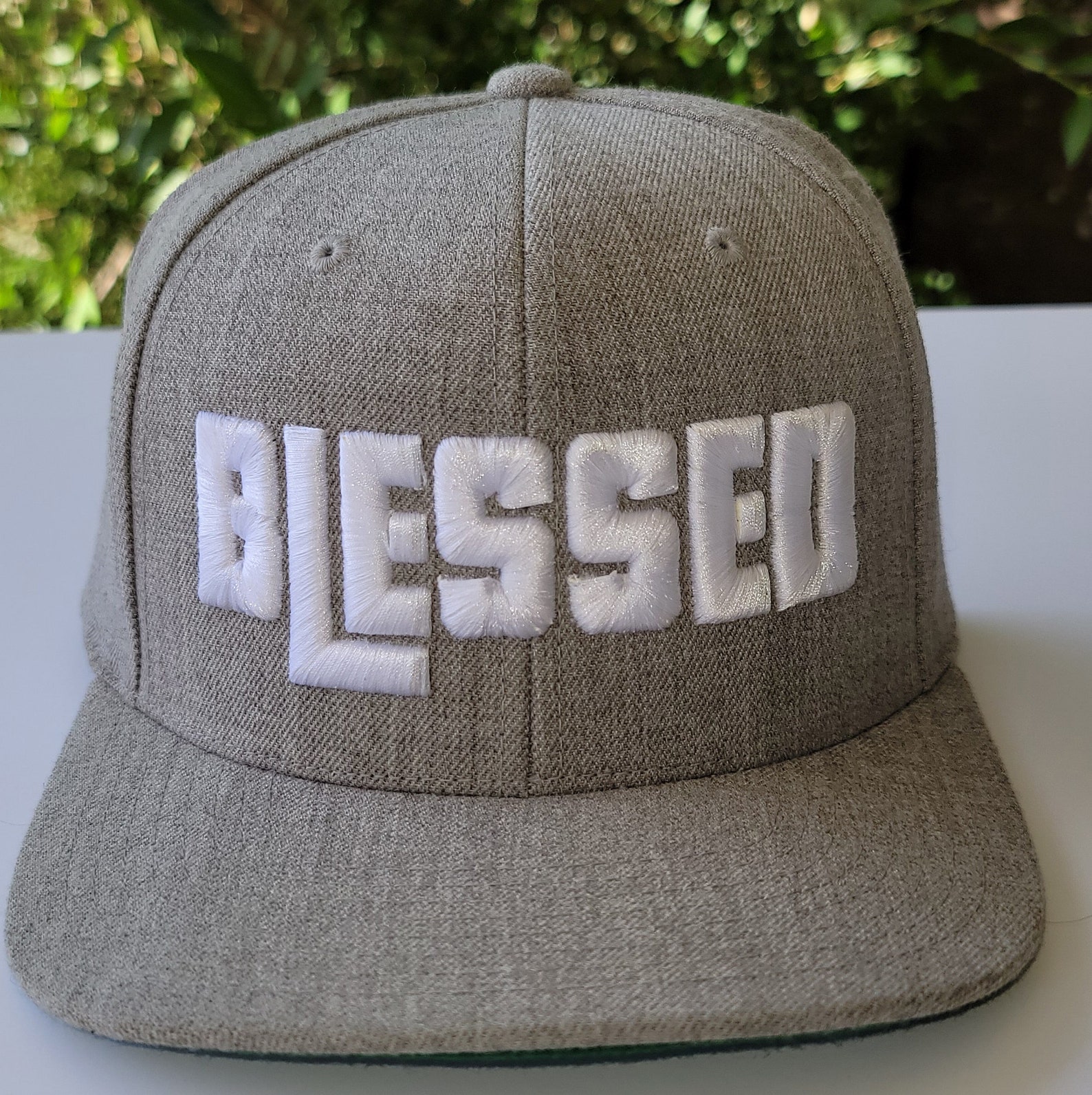 Blessed Snapback White 3d Puff Embroidered Christian Hat - Etsy