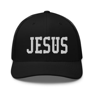 Jesus Embroidered Trucker Cap, Jesus Truck Hat - Etsy