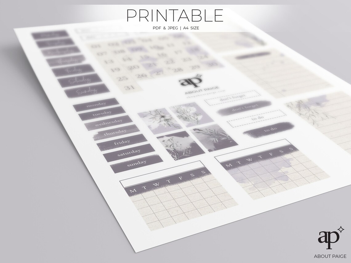 Lilac Grey Bullet Journal and Planner Kit Open Dated - Etsy