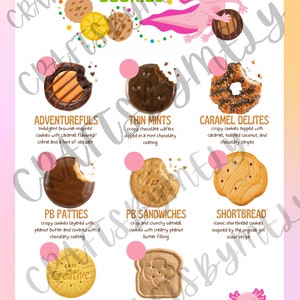 Girl Scout Cookie Booth Menu Price Sheet Printable 2024 / ALL Prices ...