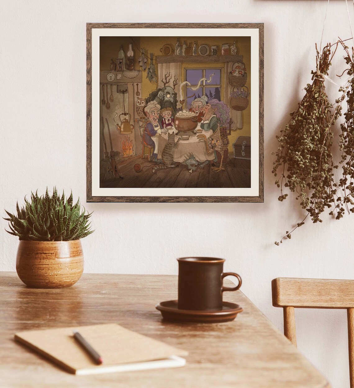 The Feast Witches Art Kitchen Art Fairytale Art Wall Art - Etsy