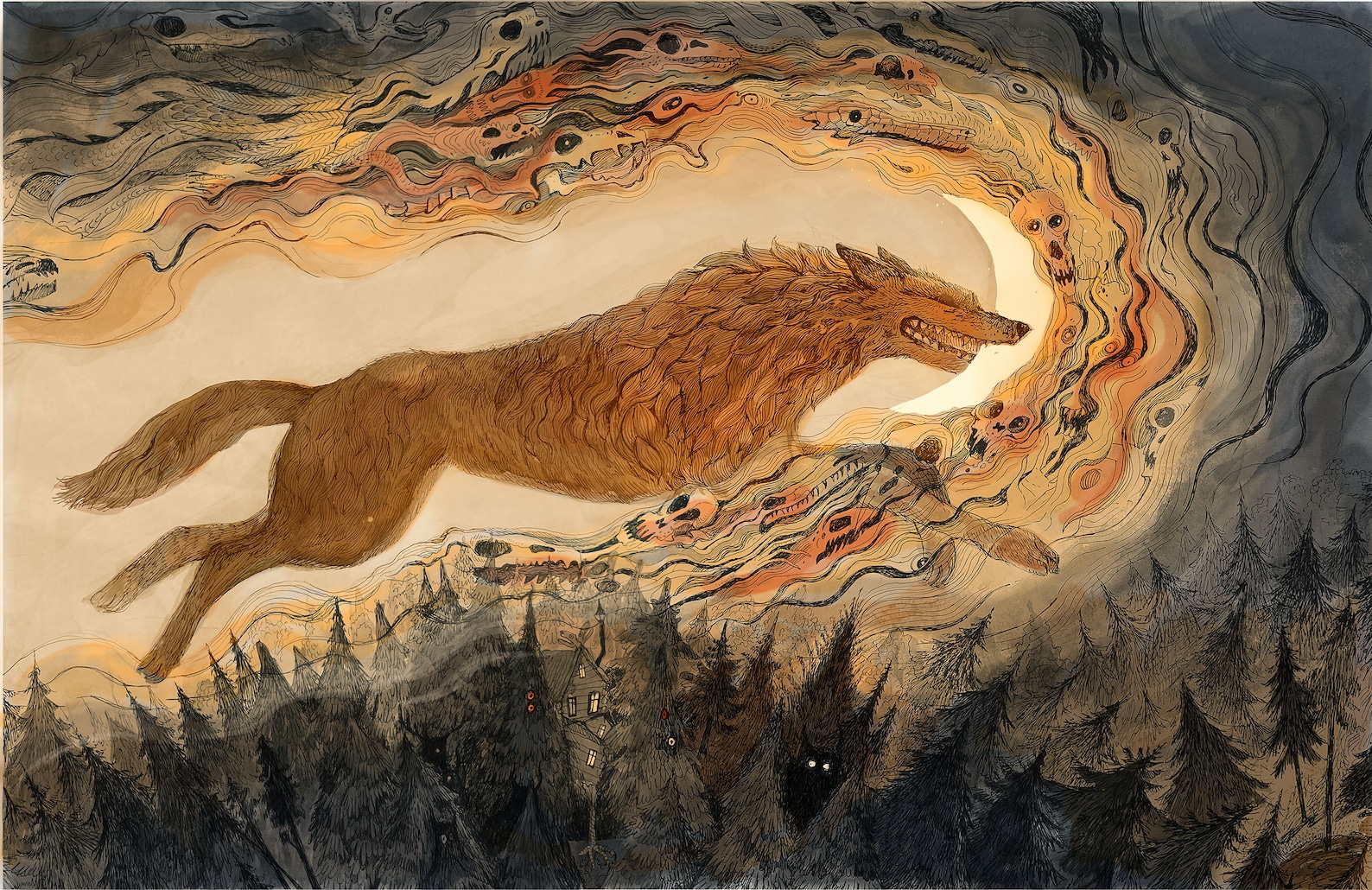 The Eclipse, Gift for Folktale Fan, Norse Mythology Art - Etsy