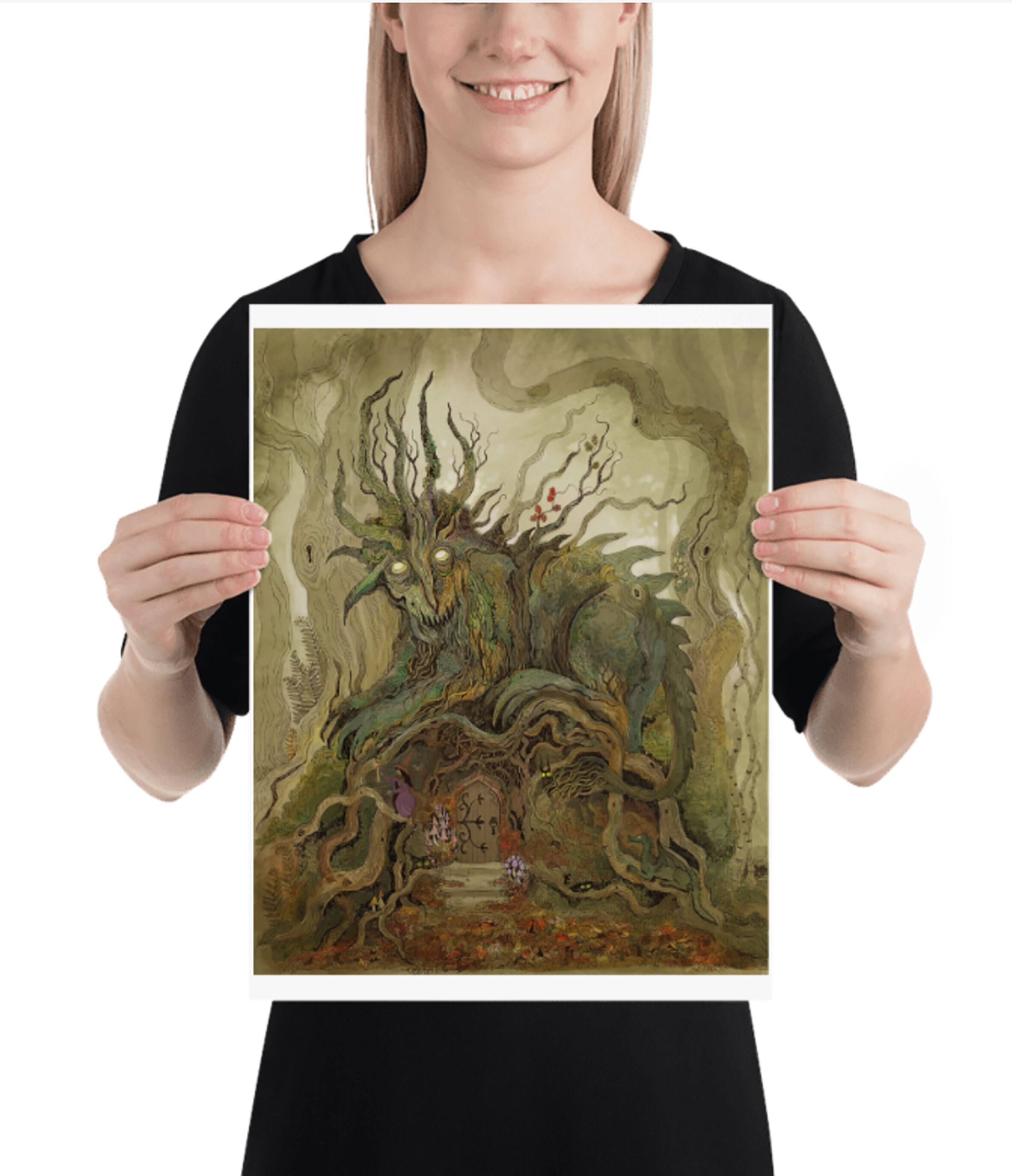 Enchanted Forest Art Print: the Guard, Fairy Tale Wall Decor - Etsy