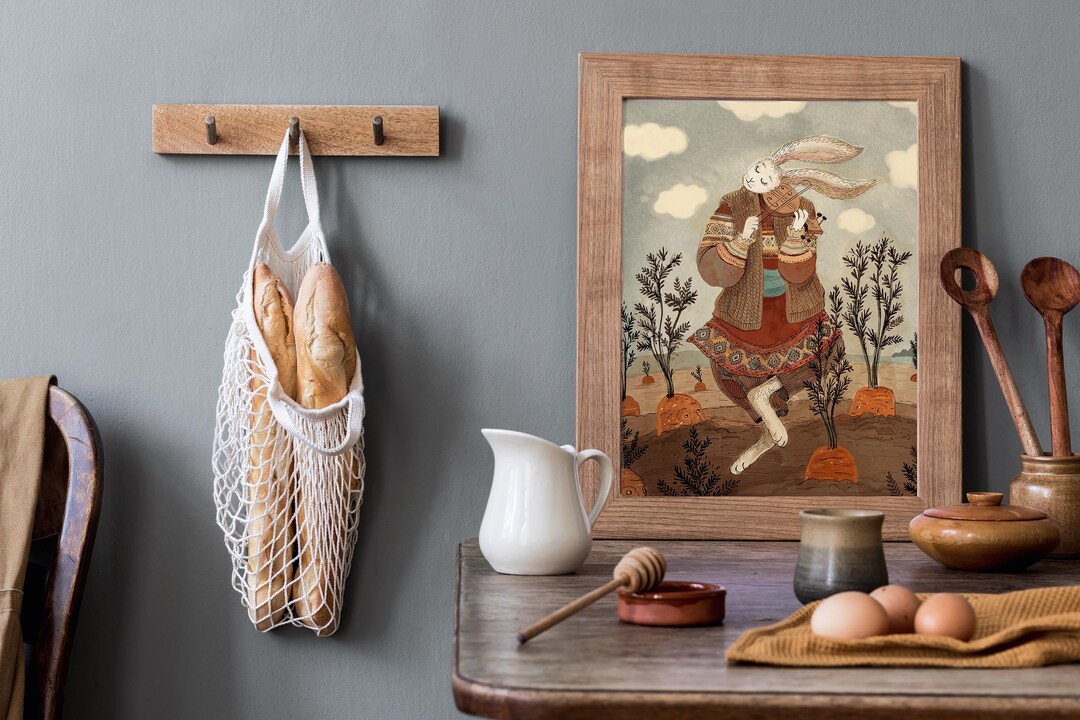 Dancing Hare , Fairytale Wall Art , Folklore Drawing, Animals Lover ...