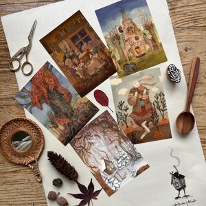 5 Art Cards Set , Folk Tales Collection, Fairy Tales Postcards - Etsy