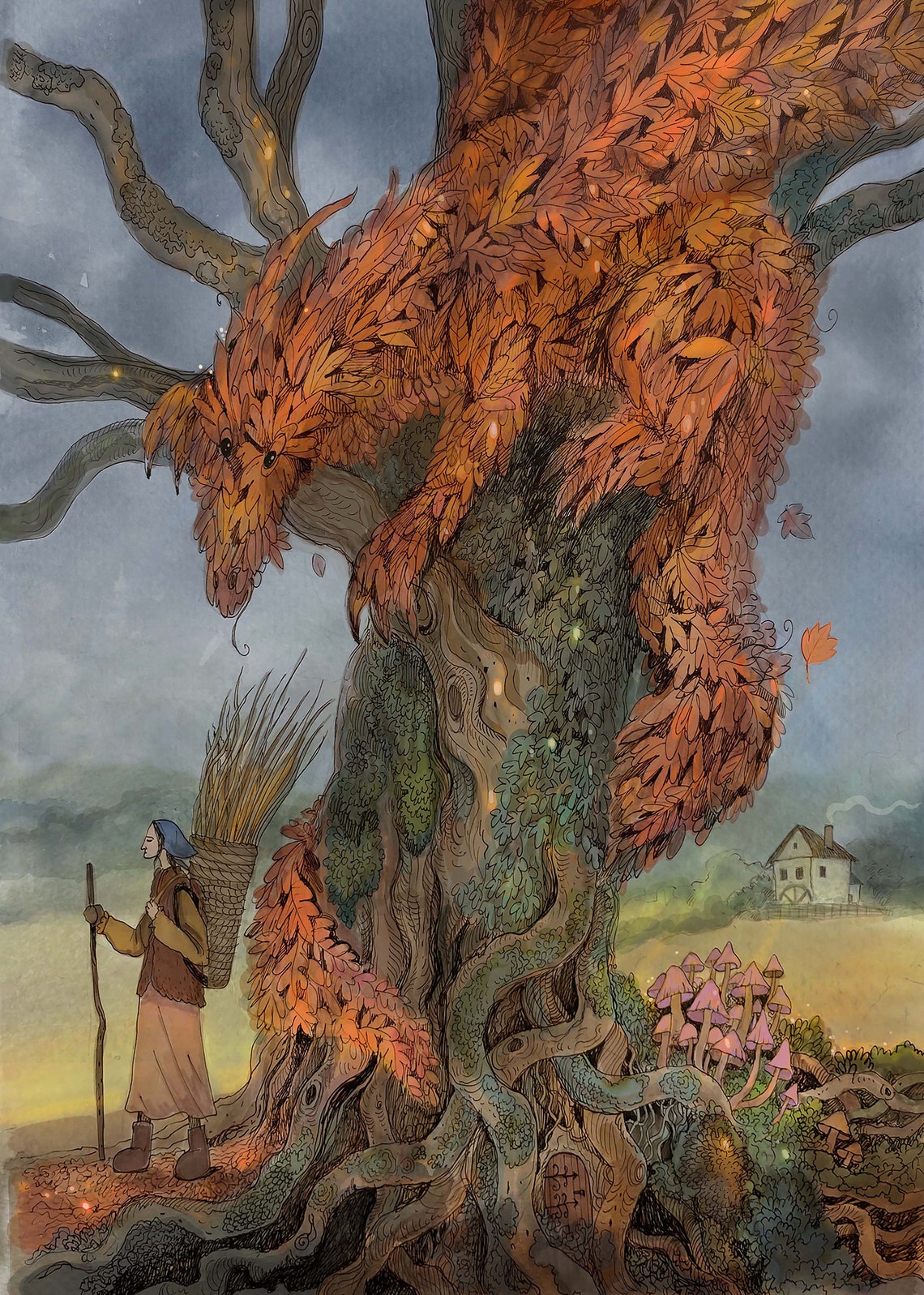 Beast of Autumn, Magical Creature Art, Giclée Print - Etsy