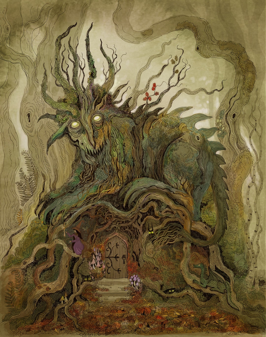 Enchanted Forest Art Print: the Guard, Fairy Tale Wall Decor - Etsy