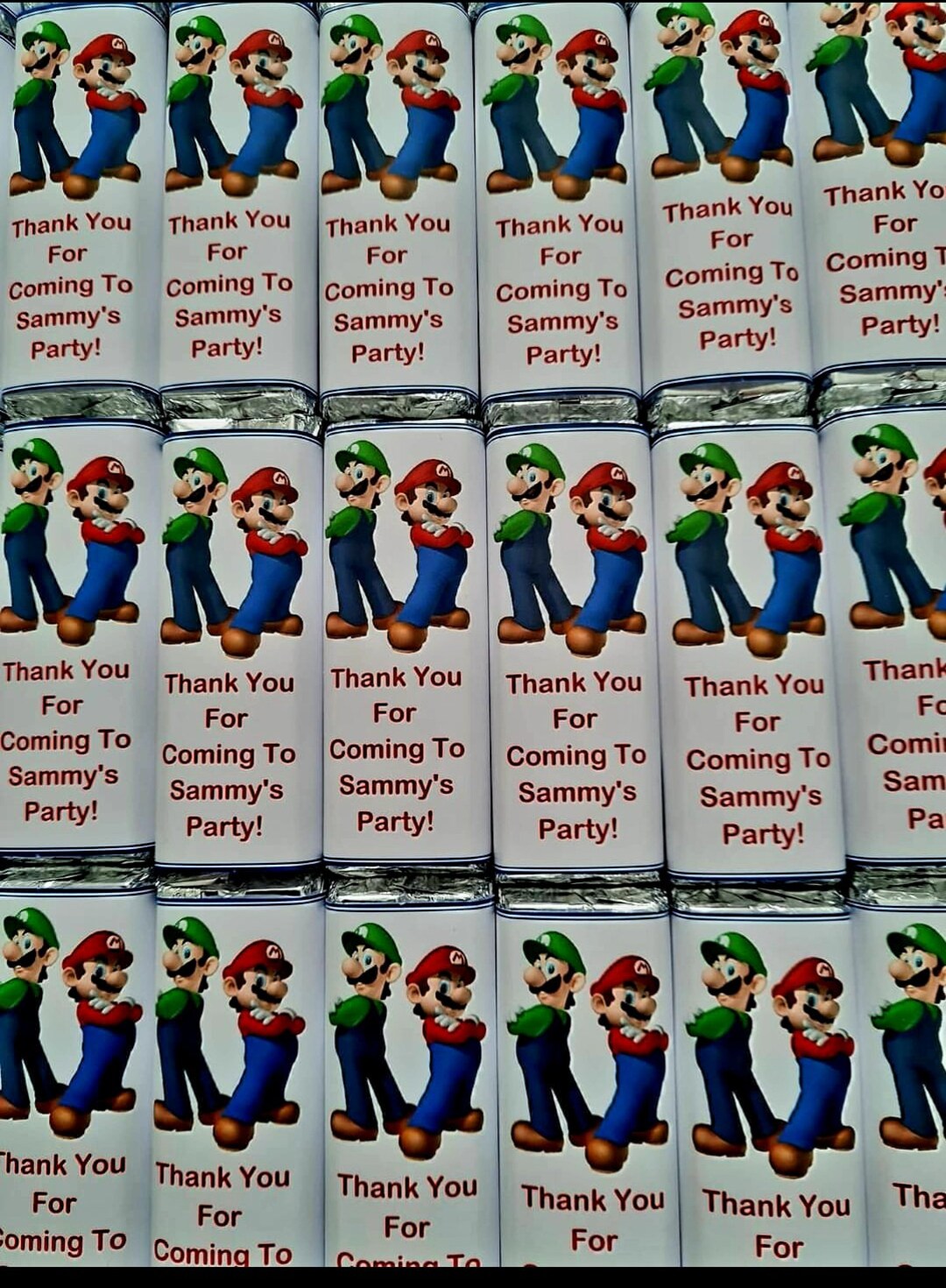 Super Mario Bros Personalised Chocolate Bars Party Favour - Etsy