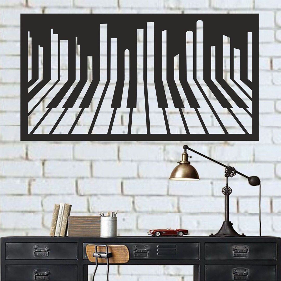 Metal Wall Decor, Metal Piano Wall Art, Music Decor, Home Living Room ...
