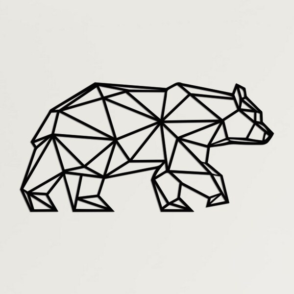Geometric Bear Art - Etsy