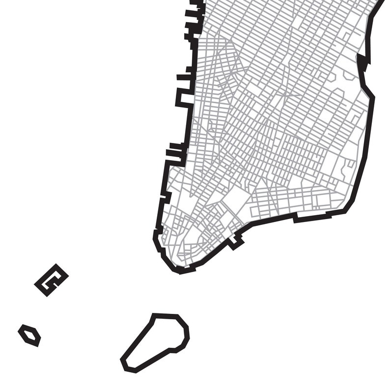 Manhattan Street Map High Resolution Digital Download, Print-at-home up ...