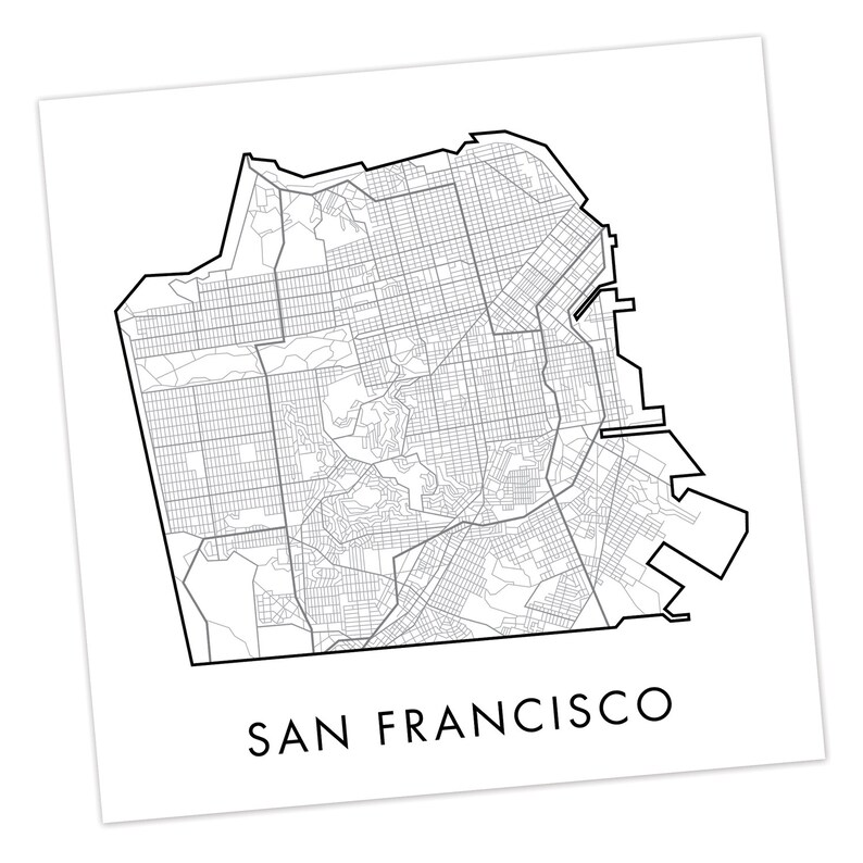 San Francisco Street Map High Resolution Digital Download, Print-ready ...