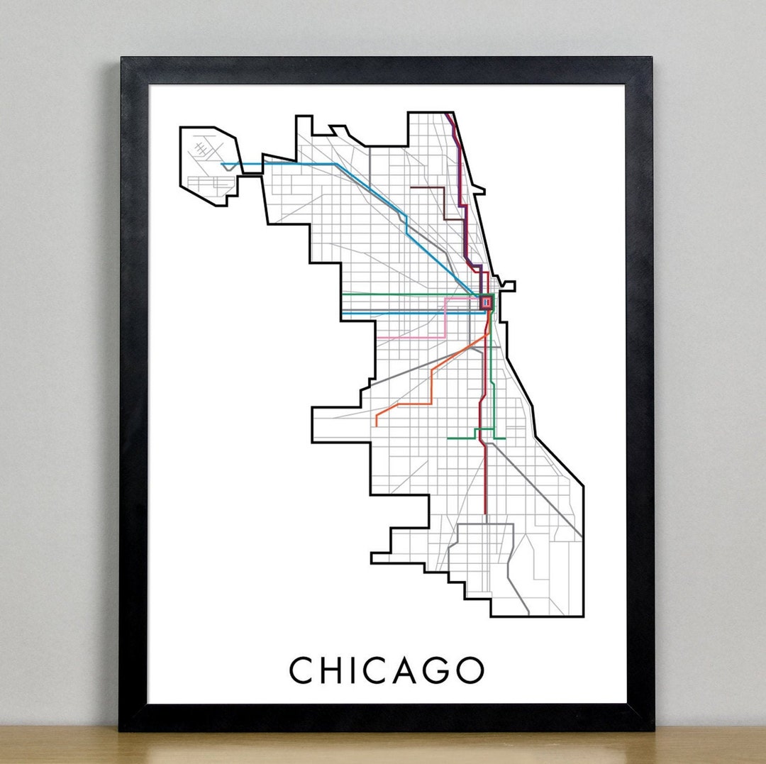 Chicago Street Map High Resolution Digital Download, Print-at-home up ...