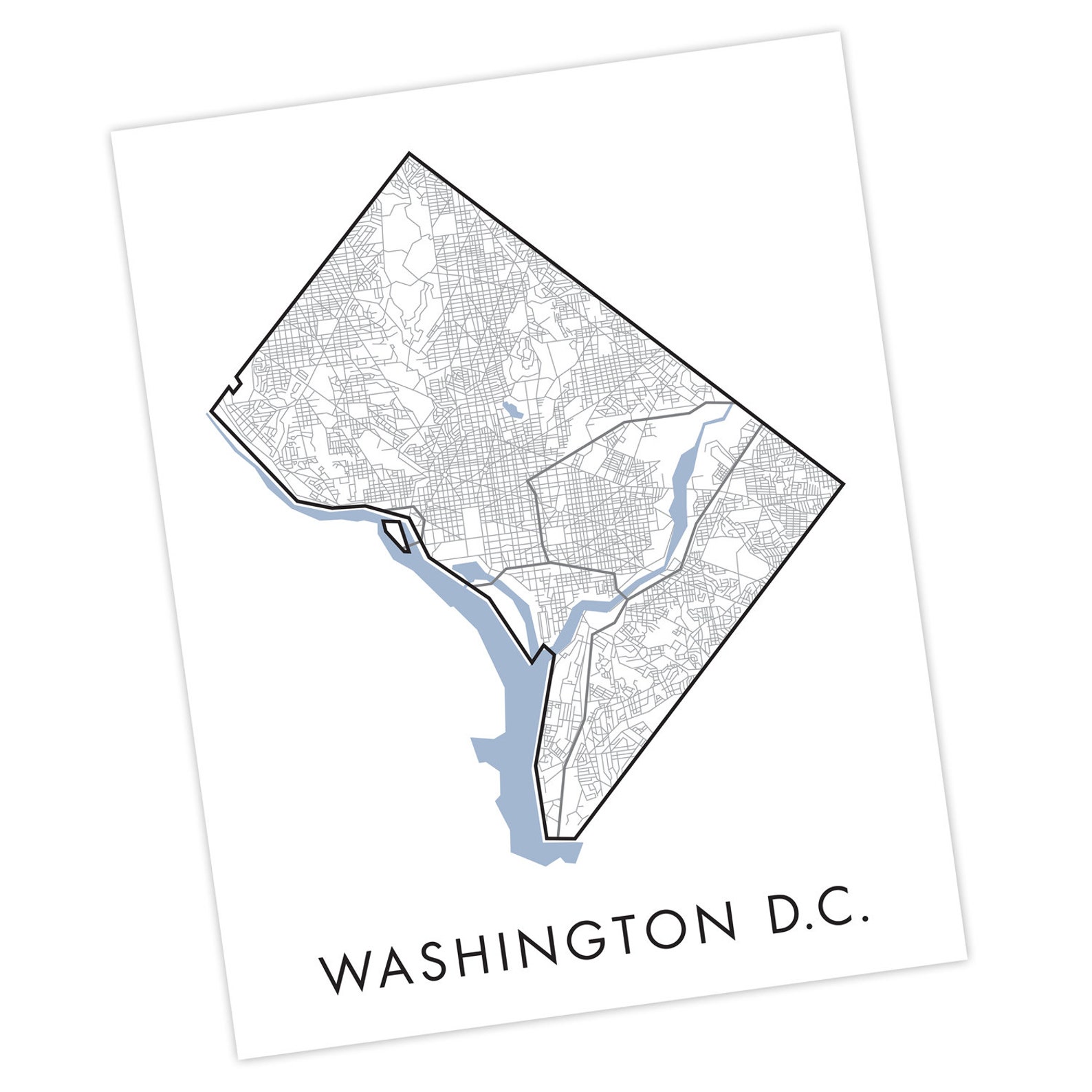Washington DC Street Map High Res Digital Download, Printable up to 22 ...