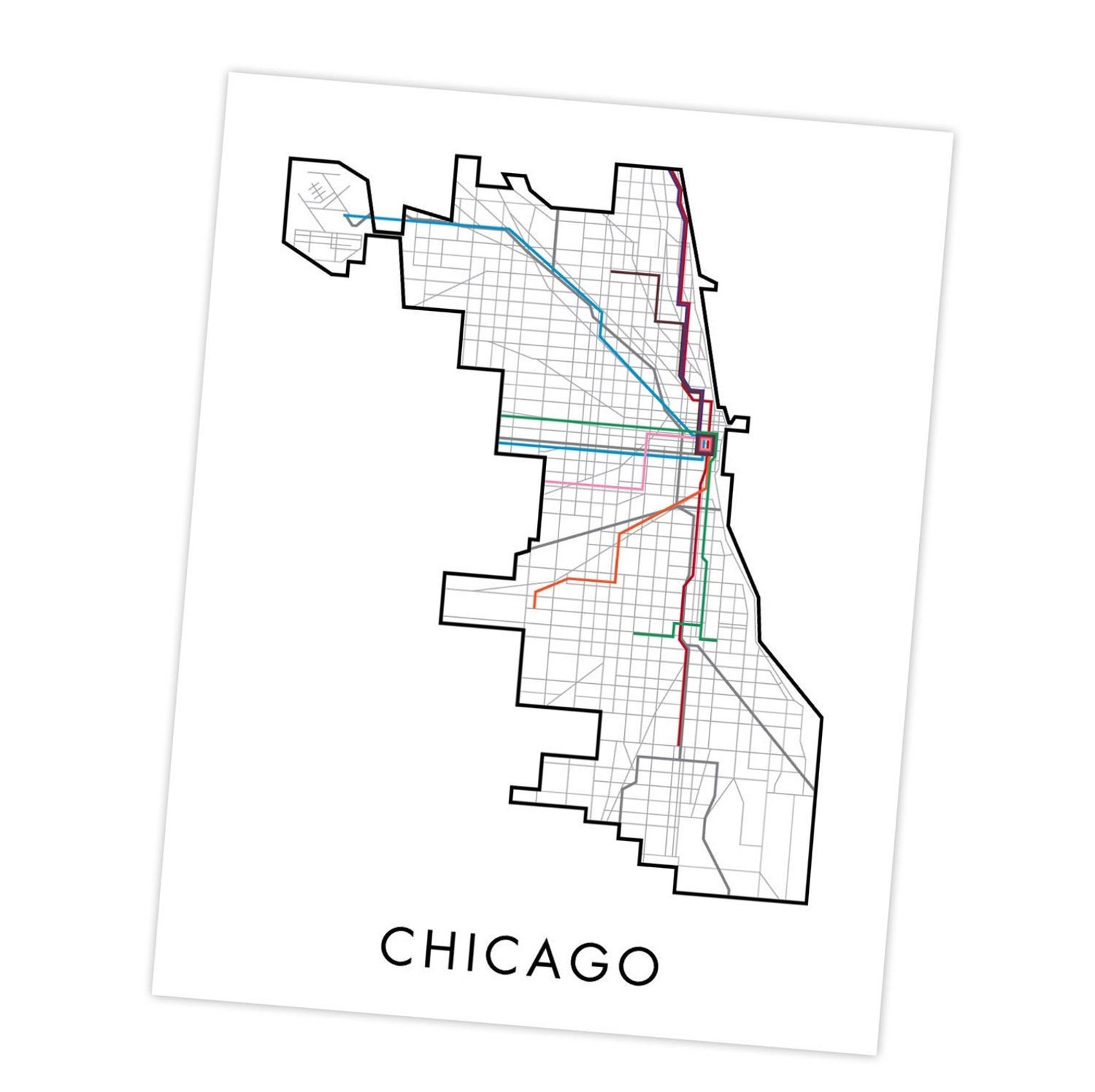 Chicago Street Map High Resolution Digital Download, Print-at-home up ...