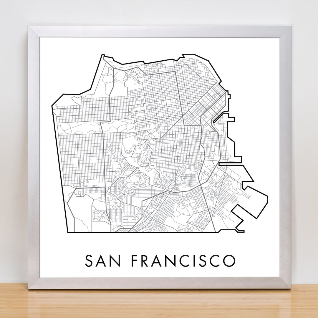 San Francisco Street Map High Resolution Digital Download, Print-ready ...