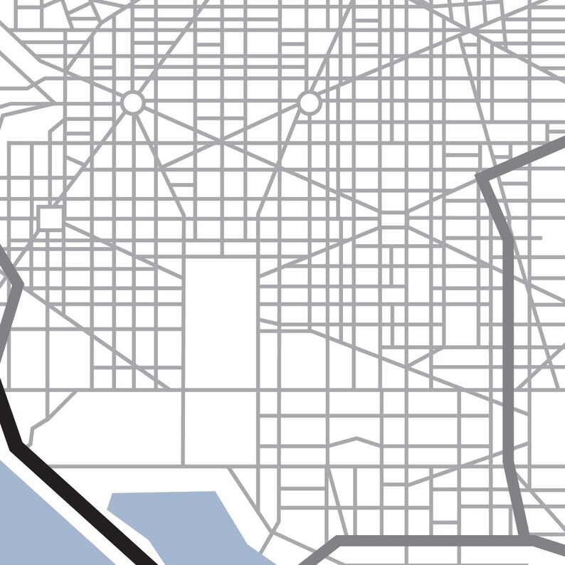 Washington DC Street Map High Res Digital Download, Printable up to 22 ...