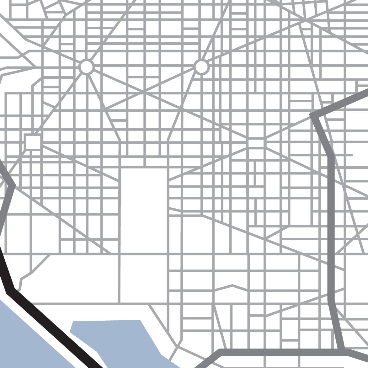 Washington DC Street Map High Res Digital Download, Printable up to 22 ...
