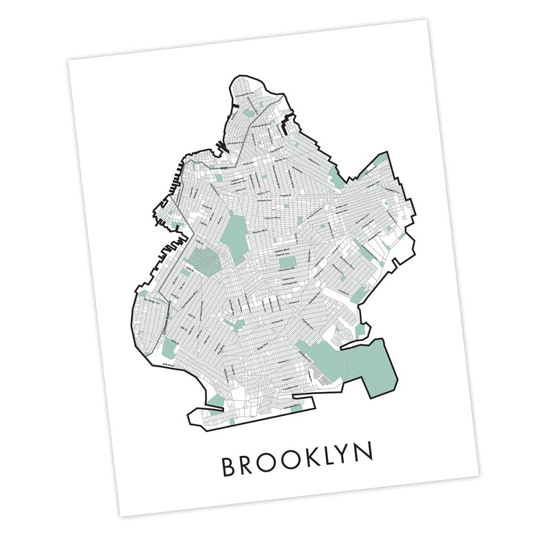 Brooklyn Street Map High Res File Download up to 22" X 28" Optional ...