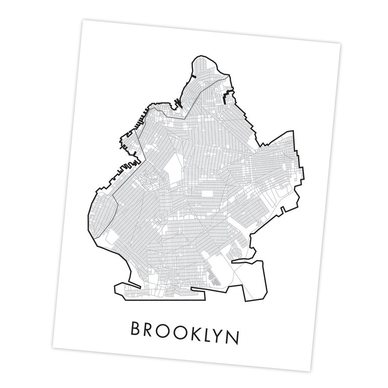 Brooklyn Street Map High Res File Download up to 22" X 28" Optional ...