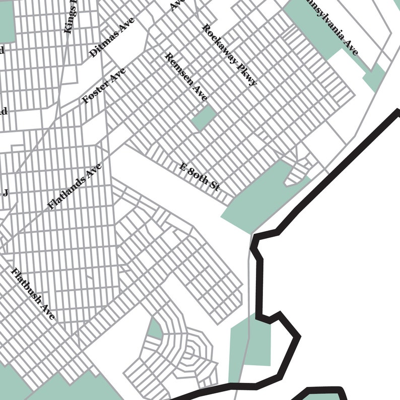 Brooklyn Street Map High Res File Download up to 22" X 28" Optional ...