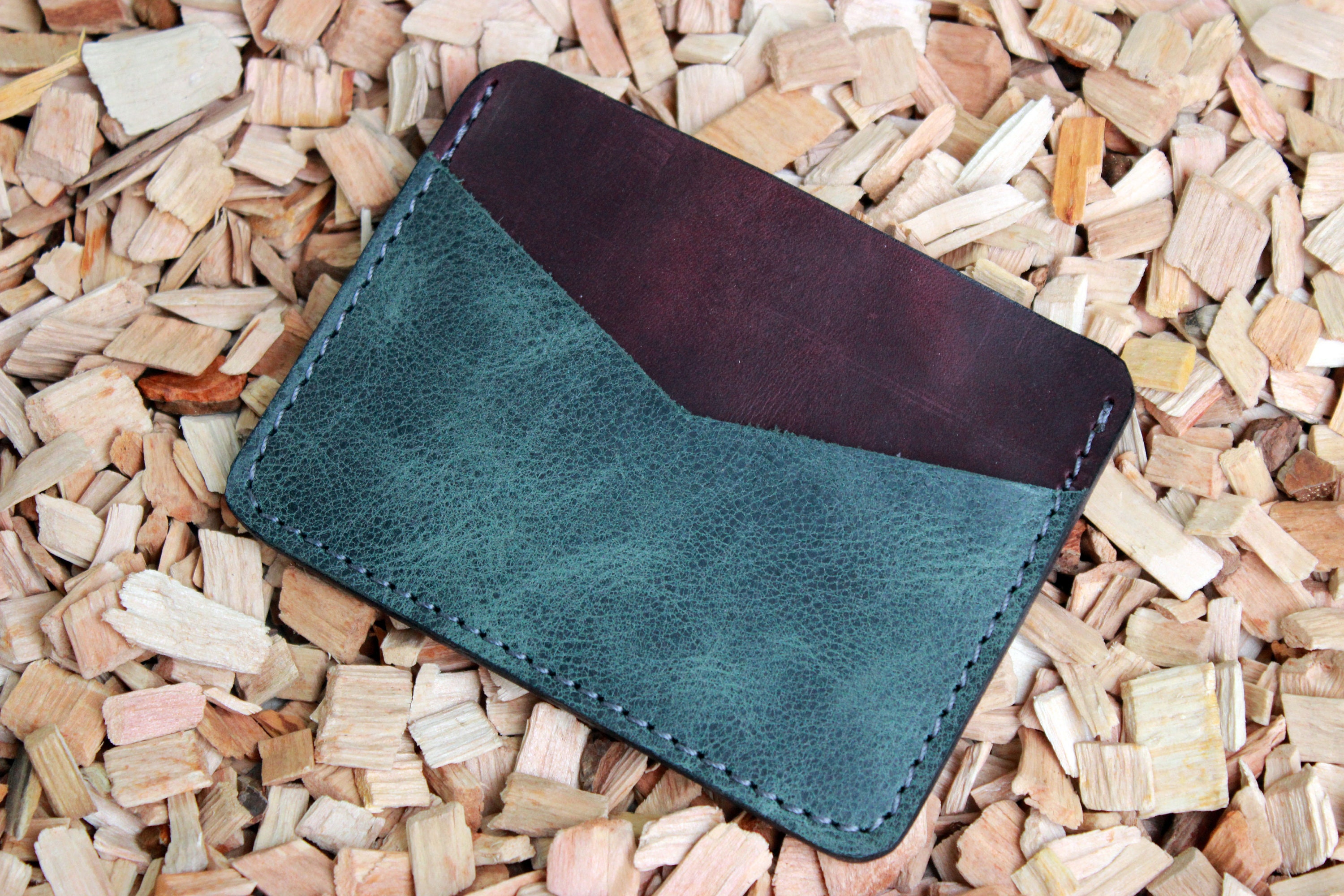 Monogrammed Slim Leather Wallet Personalized Engraved | Etsy