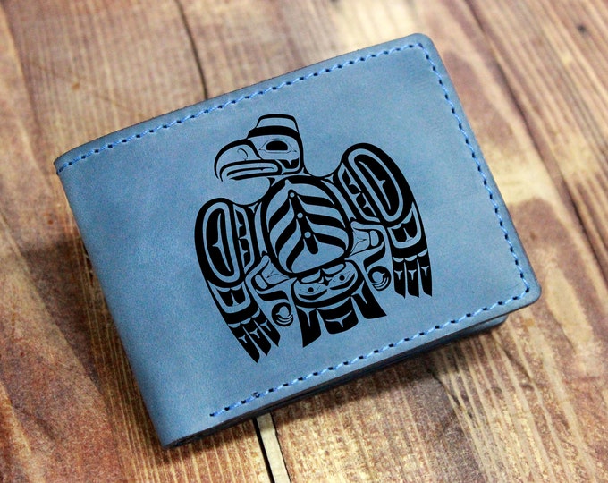 Bald Eagle Leather Wallet, Custom Wallet Name for Men, Hunting Gift for ...