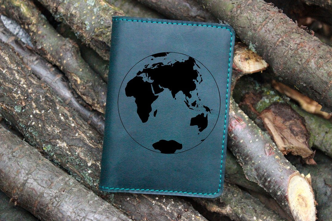 Personalised World Map Leather Passport Holder, Gold Monogram, Travel ...