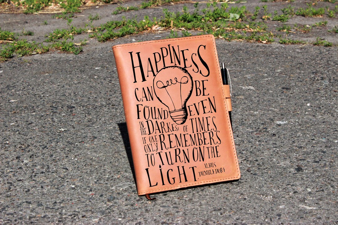 Motivation Notebook Cover, A5 Journal Cover, Engraved Travel Notebook ...