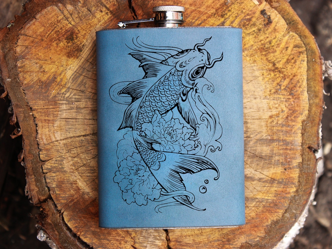 Koi Fish Flask, Animal Carp Fish Koi Gifts Top Shelf Flasks,lucky Koi ...