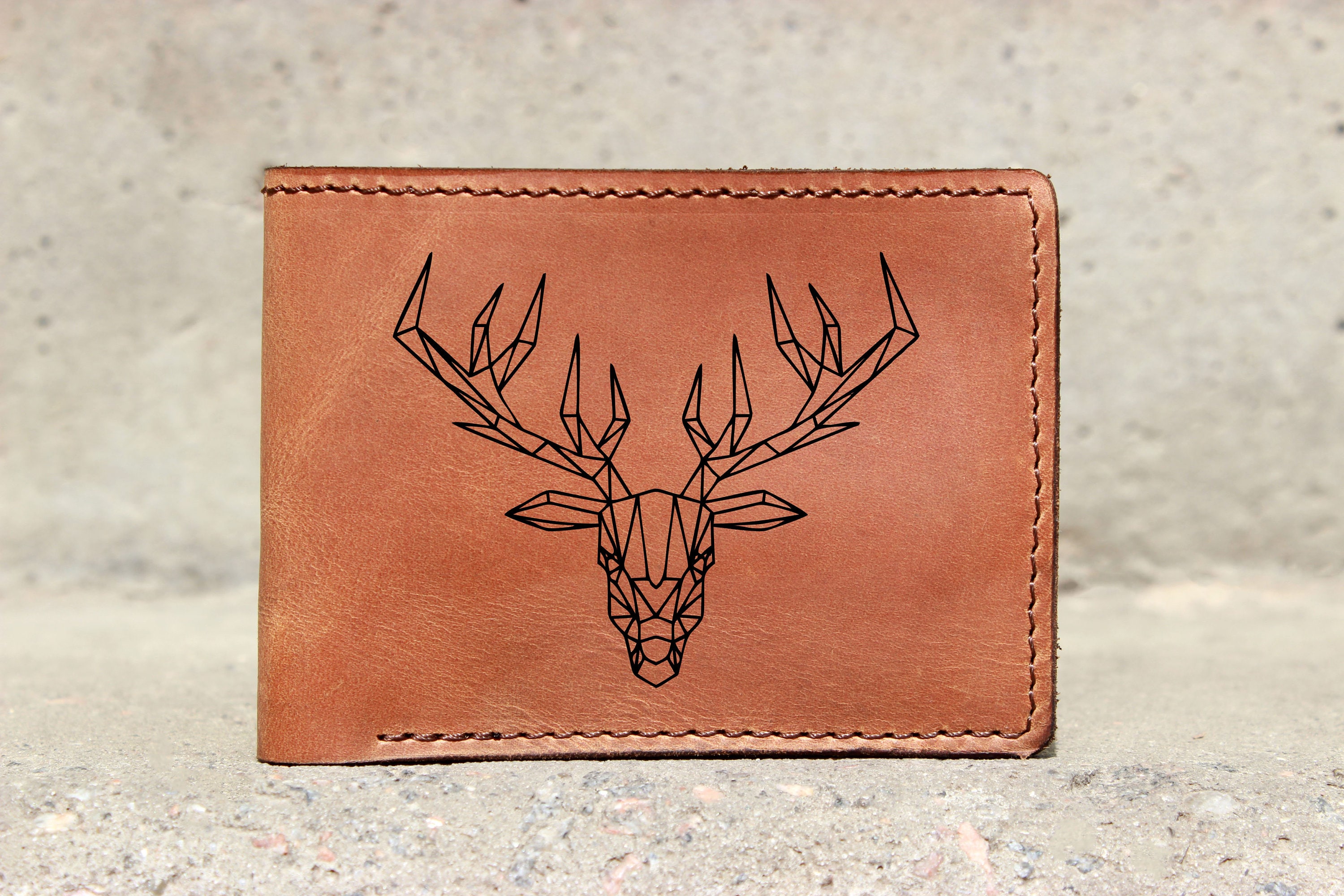 Real Leather Deer Wallet, Custom Wallet, Personalized Deer Wallet ...