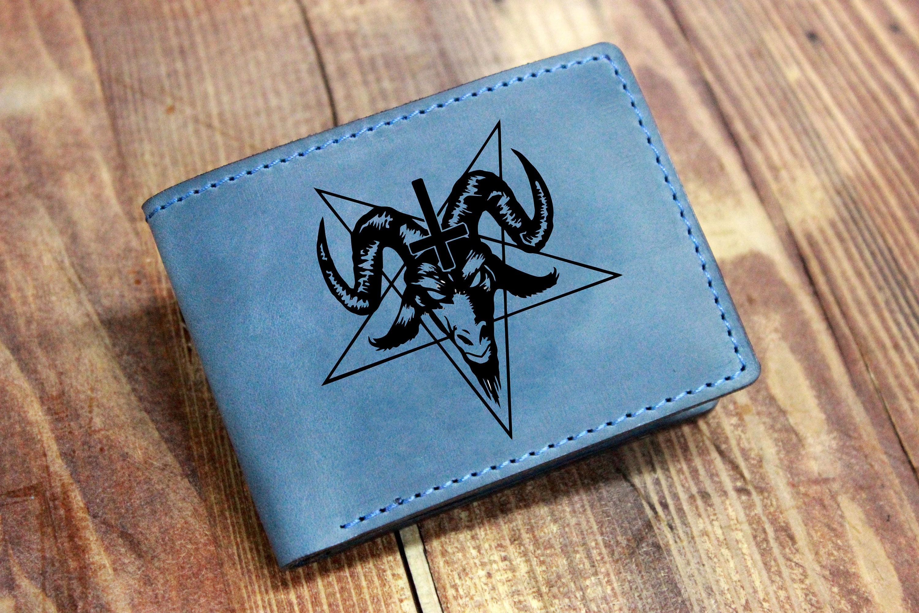 Baphomet Wallet Satanic Symbols Satanic Jewelry Satanic Gift Satanic ...