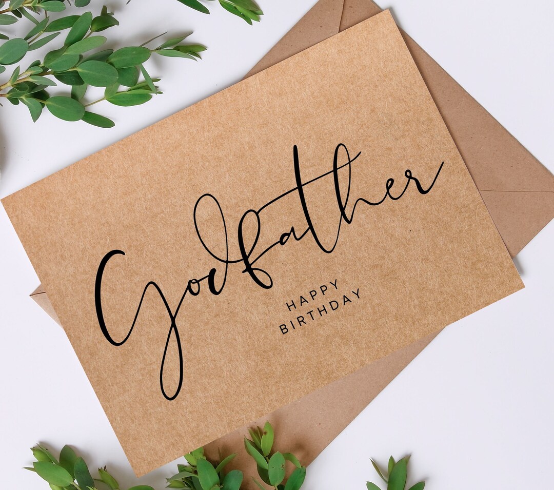 Godfather Birthday Card | Simple Birthday Card - Eco Friendly Card ...