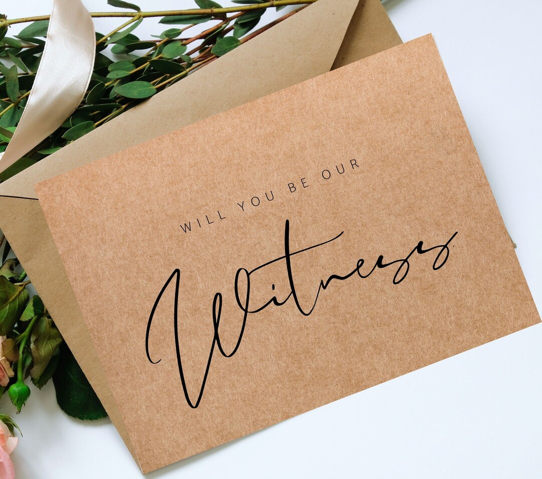 Witness Will You Be Our Witness Card Witness Proposal Card Card for ...