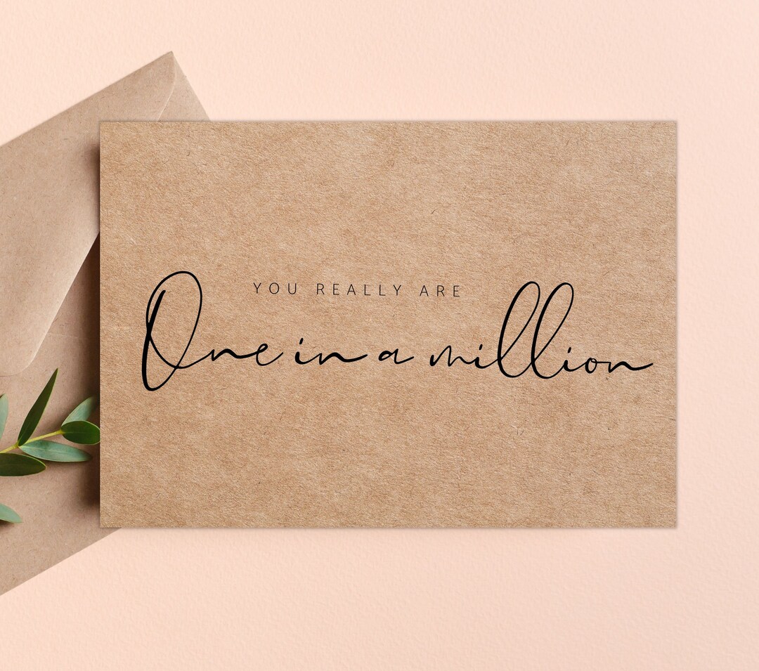 One in a Million Card | Best Friend Birthday Card - Thank You Card ...