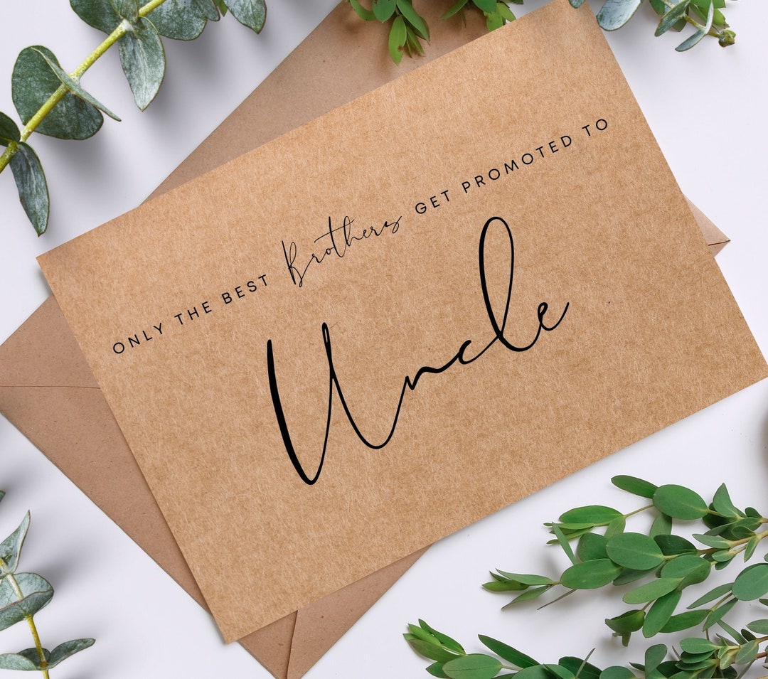 Uncle Pregnancy Announcement Card Brother to Uncle Promotion New Baby ...